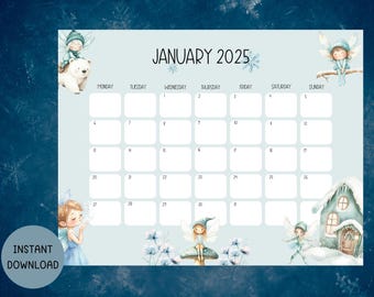 Printable Calendar 2025, Cute Calendar for January, School Calendar ...