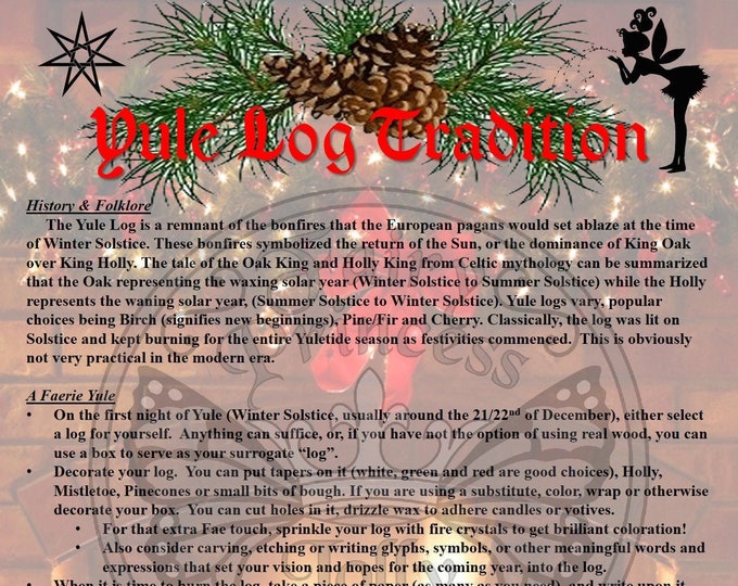 YULE Log Tradition Ritual Instant Download Magic Wand Book | Etsy