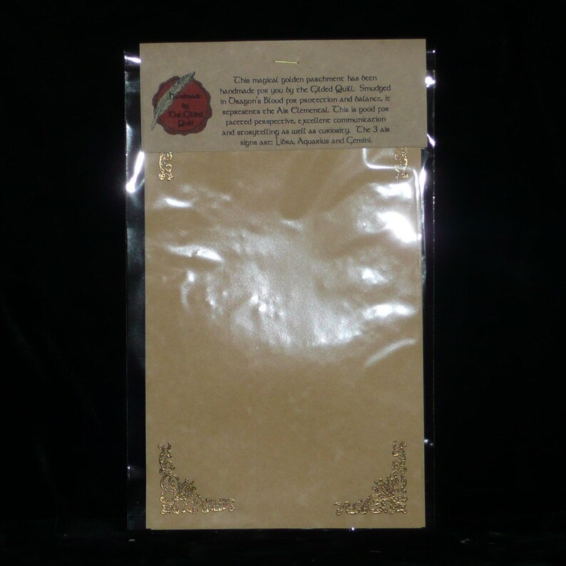 AIR SPELL Magic Parchment Element GOLD Pagan Fairy Wicca - Etsy