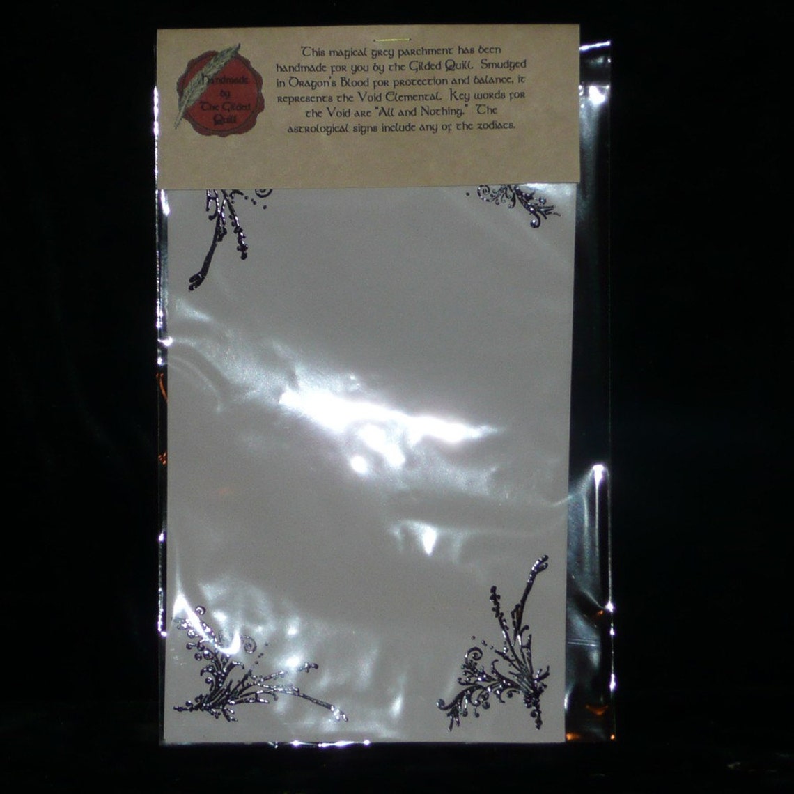 BLACK Void Spell MAGIC Parchment Element Magic Fairy Pagan - Etsy