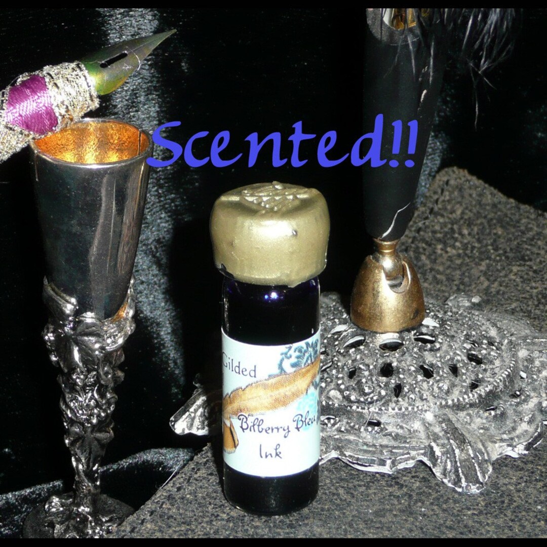 Blue SPELL INK SCENTED for Quill Pen, Magic Writing and Feather Pen ...
