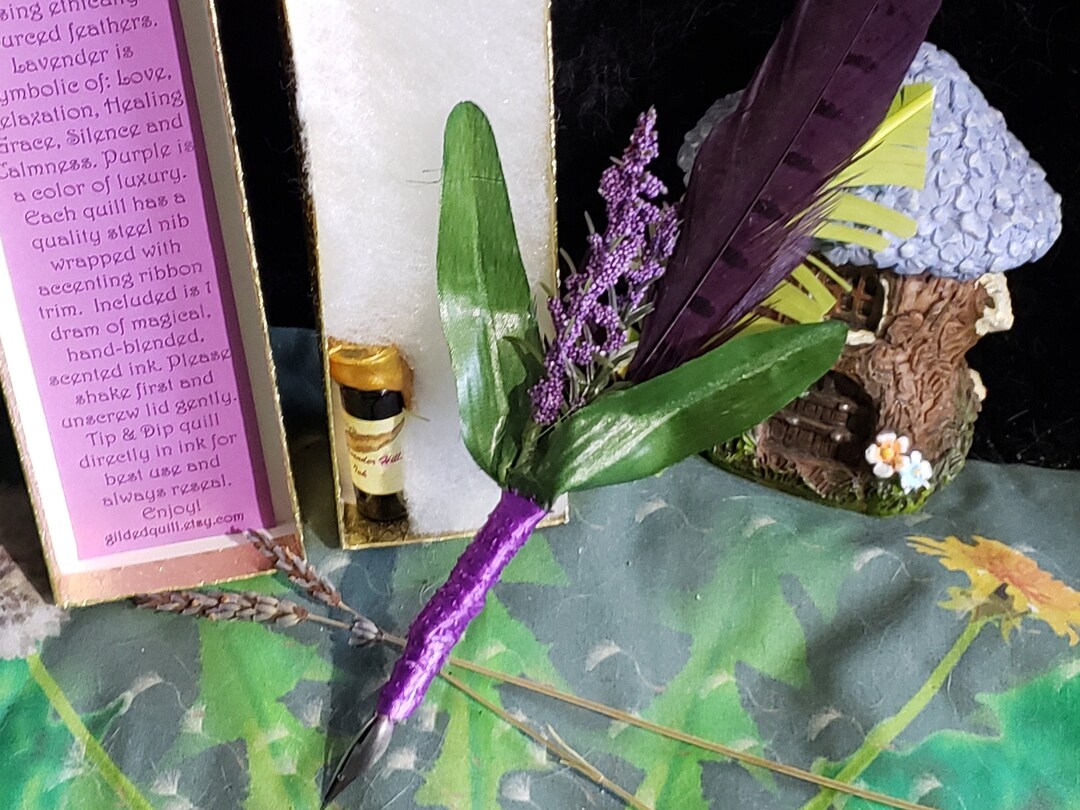 LAVENDER QUILL Pen and Lavender Scented Ink SET - Love - Rest ...