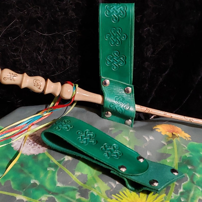 GREEN Belt HOLSTER for Magic Wand Handmade Leather Cosplay - Etsy