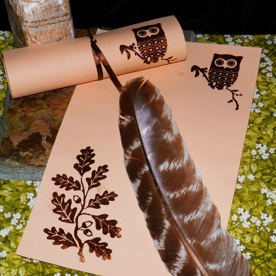 OWL SPELL Magic Parchment, SPIRIT Animal Totem Brown, Pagan, Fairy ...