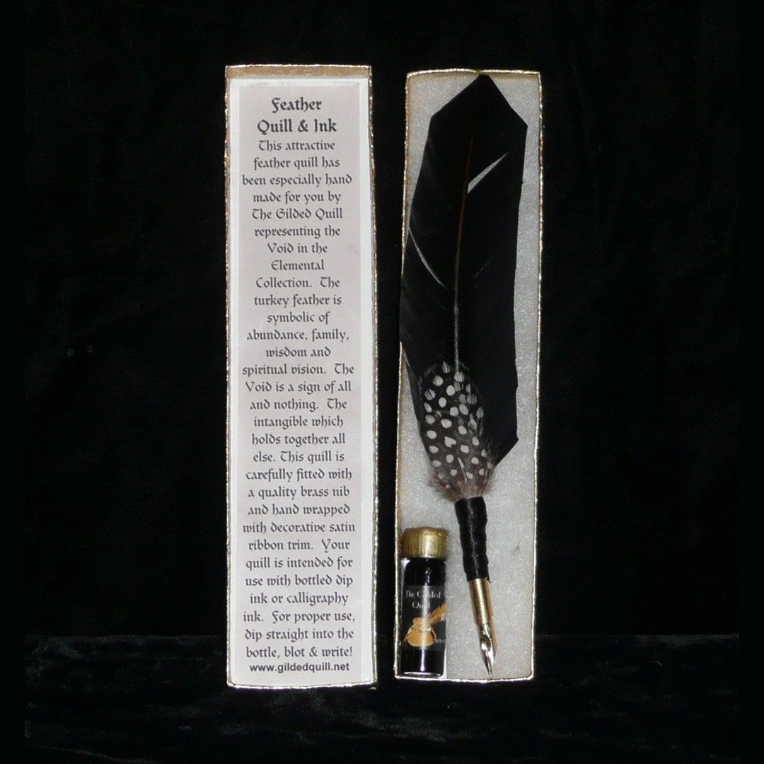 BLACK Void QUILL Pen Elemental INK Set, Dip Pen - Etsy