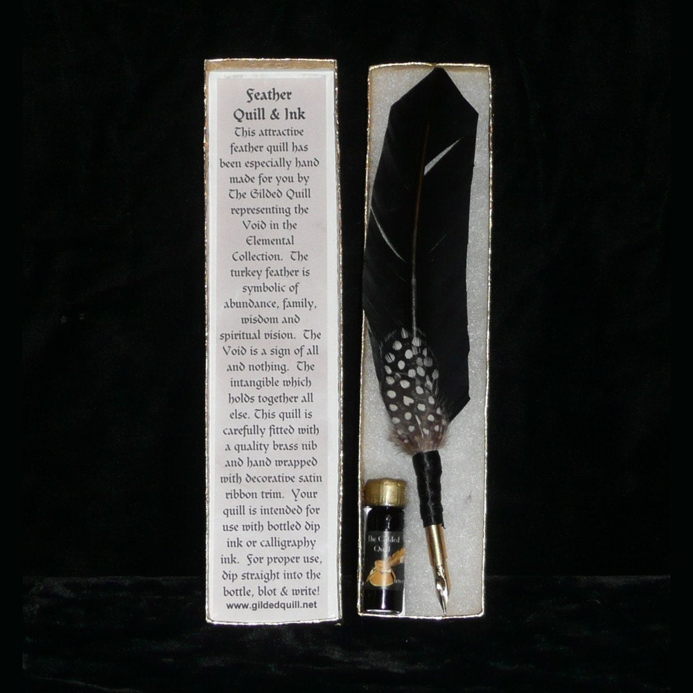 BLACK Void QUILL Pen Elemental INK Set, Dip Pen - Etsy