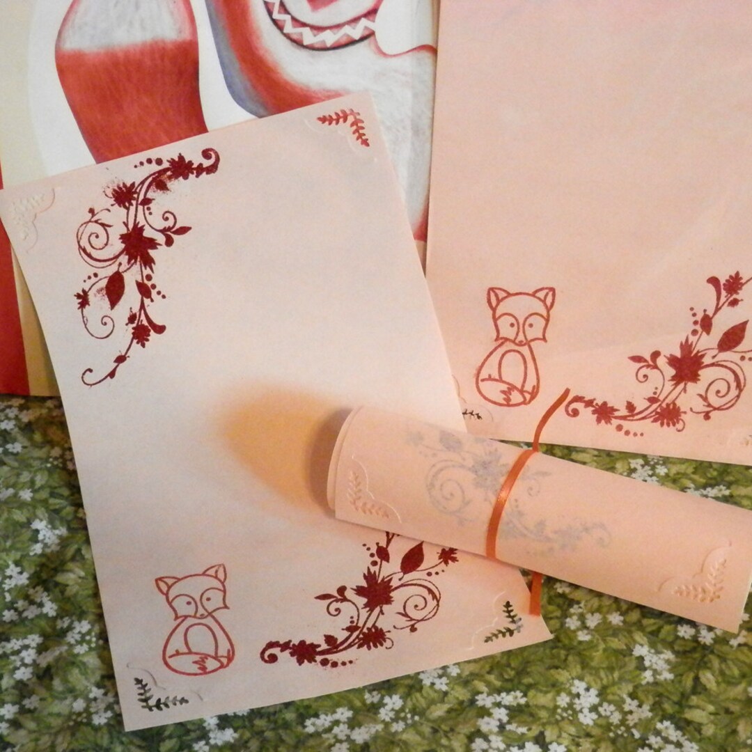FOX TOTEM Spell Magic Parchment, Kitsune SPIRIT Animal, Peach, Pagan ...