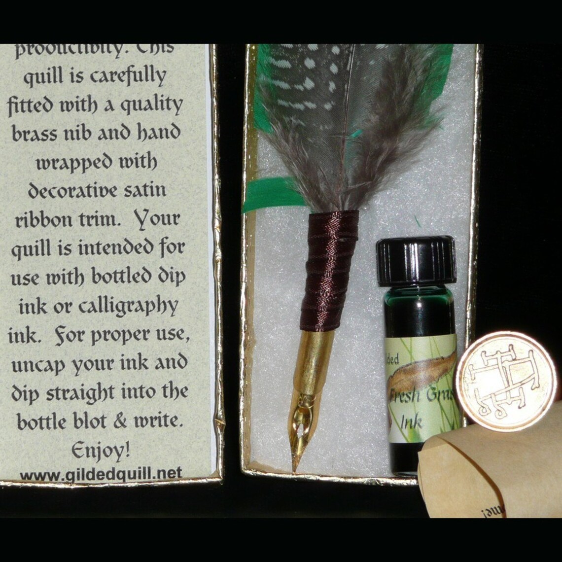 EARTH Elemental QUILL Dip Pen and Scented INK Set Spell - Etsy