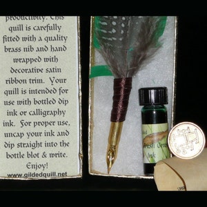 EARTH Elemental QUILL Dip Pen and Scented INK Set, Spell Writing, Pagan ...
