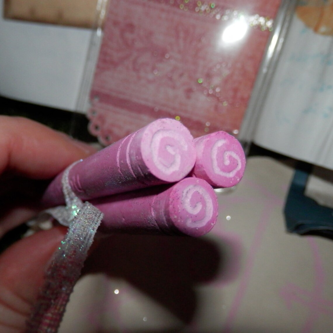 PINK Sigil CHALK Etched and BOOKMARK Handmade, Fairy, Pagan, Ritual ...
