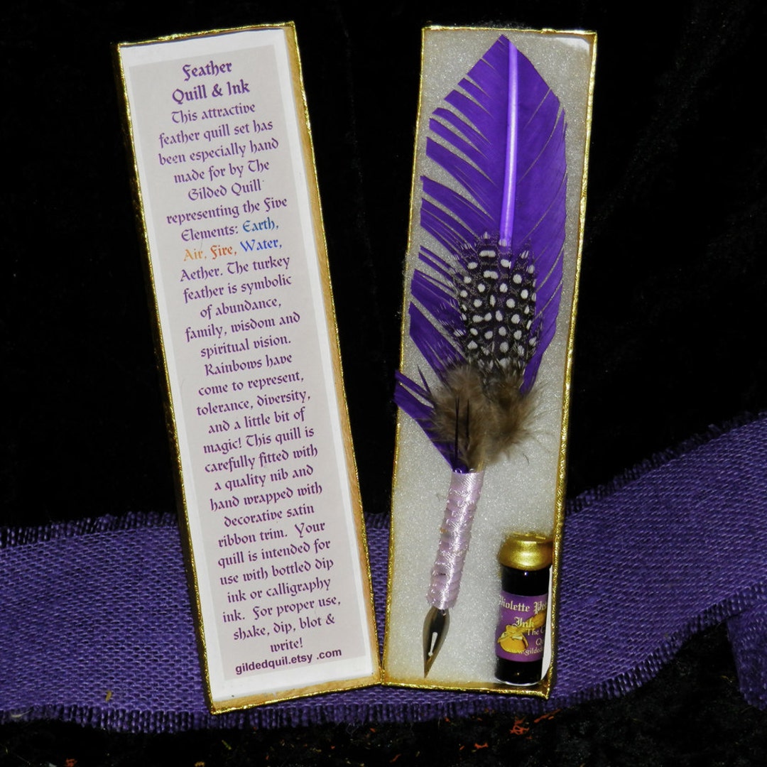 AETHER (spirit) Elemental QUILL Dip Pen and Scented INK Set, Pagan ...