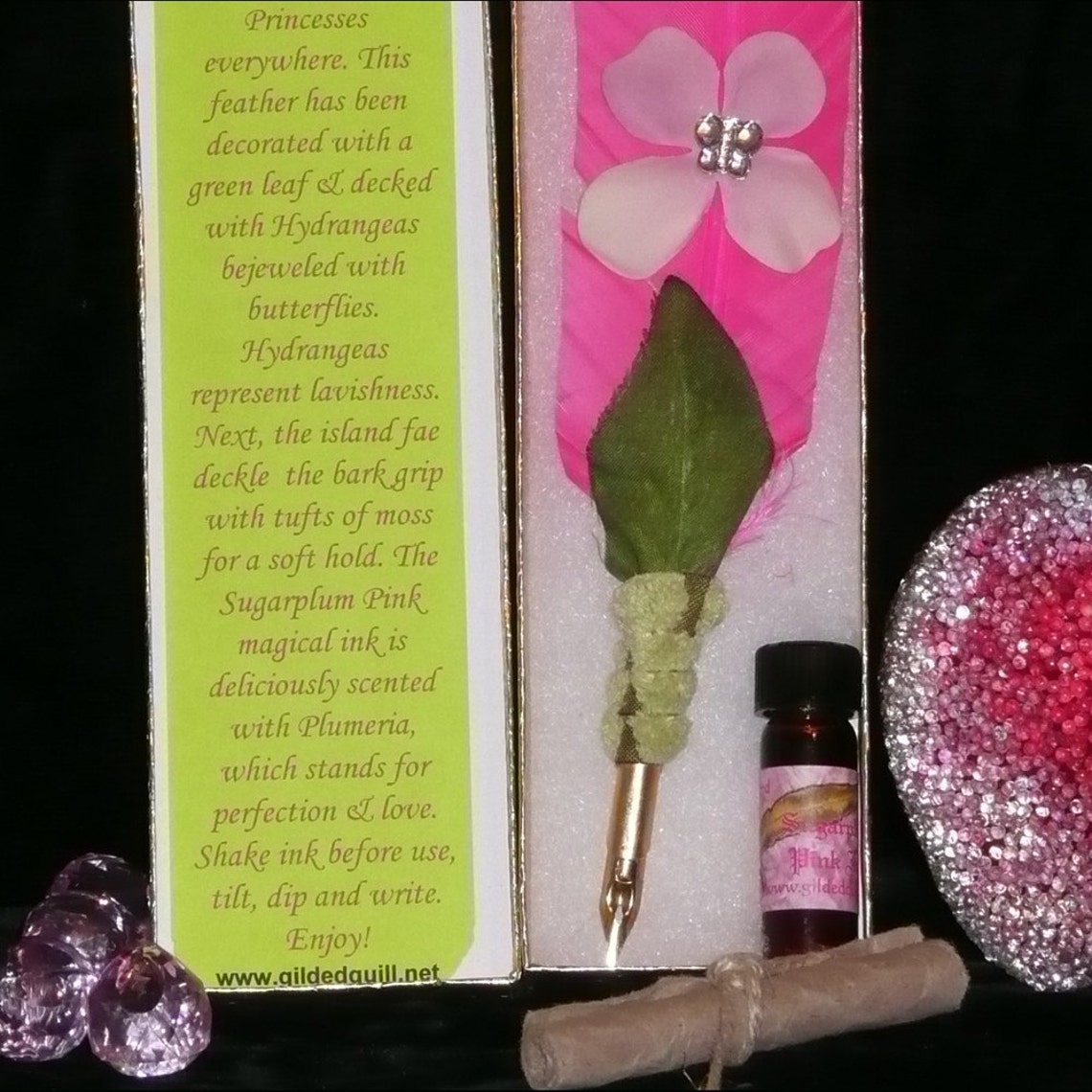 PRINCESS Flower QUILL Dip Pen and Scented INK Set Fantasy - Etsy