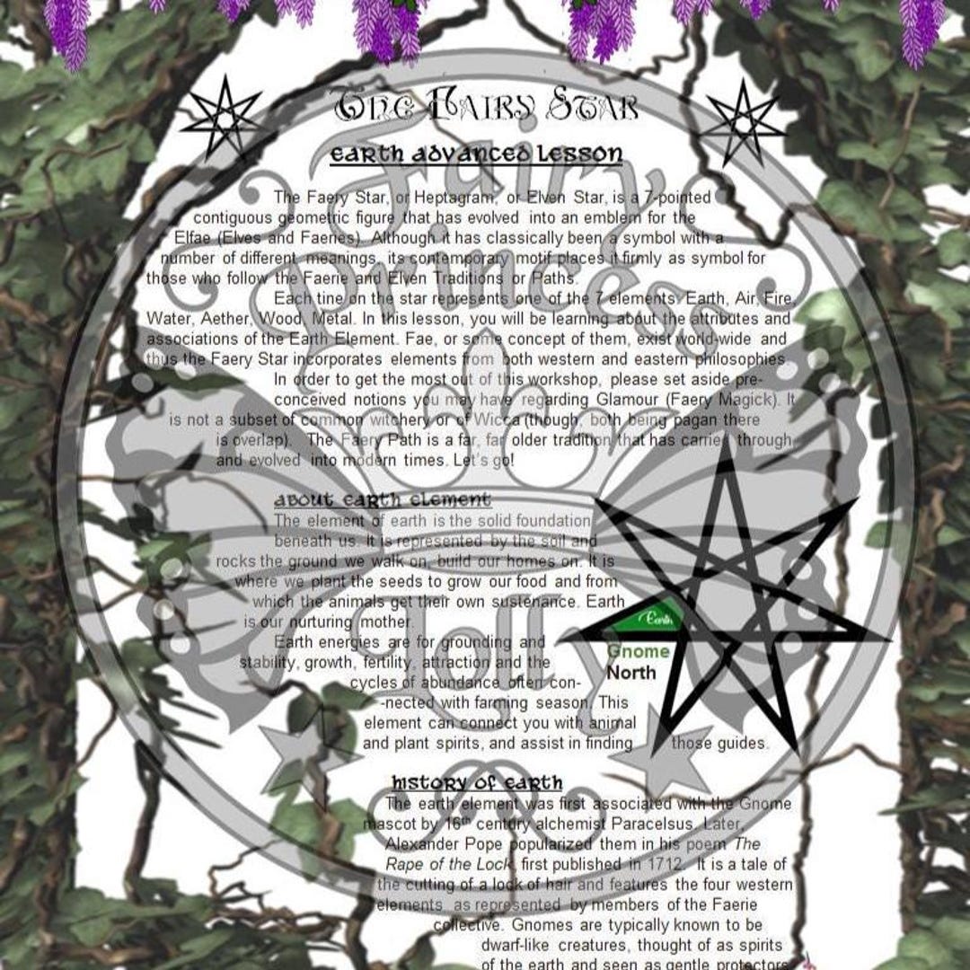 EARTH Element Fairy Star Lesson 3 - Instant Download Package- Learn ...