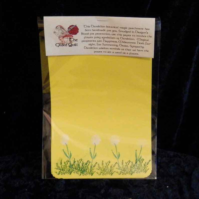 DANDELION Flower MAGIC Spell Parchment BRIGHT Yellow Pagan | Etsy