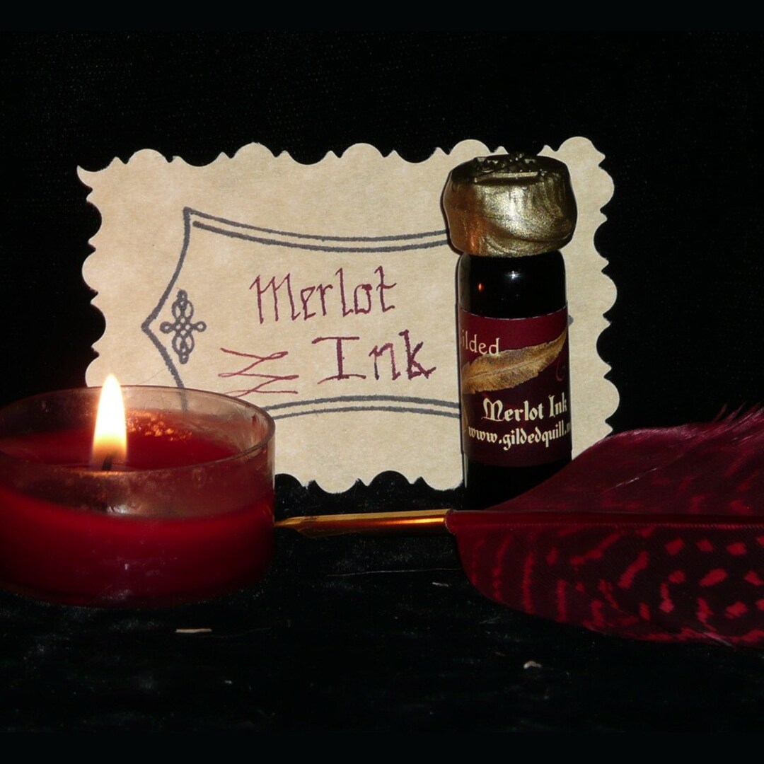 INK Merlot SCENTED Magic Burgundy INK for Quills and Feather Pens - Etsy