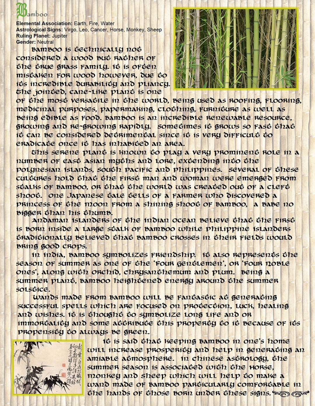 BAMBOO MAGIC Properties, BOS Instant Download Page, Wand, Bark Scrolls ...