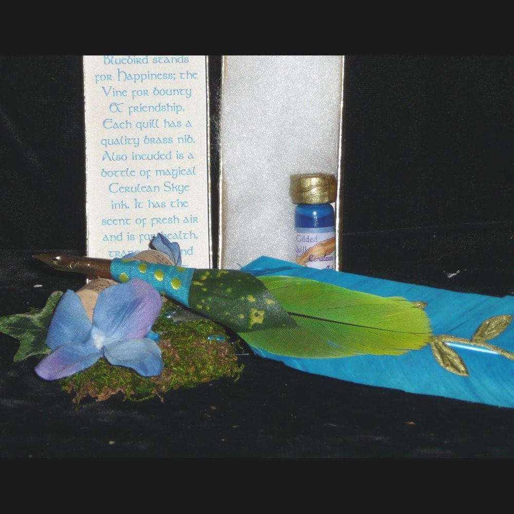 Bluebird QUILL Pen and Scented Magic INK Set, Spells, Fairy, Pagan ...