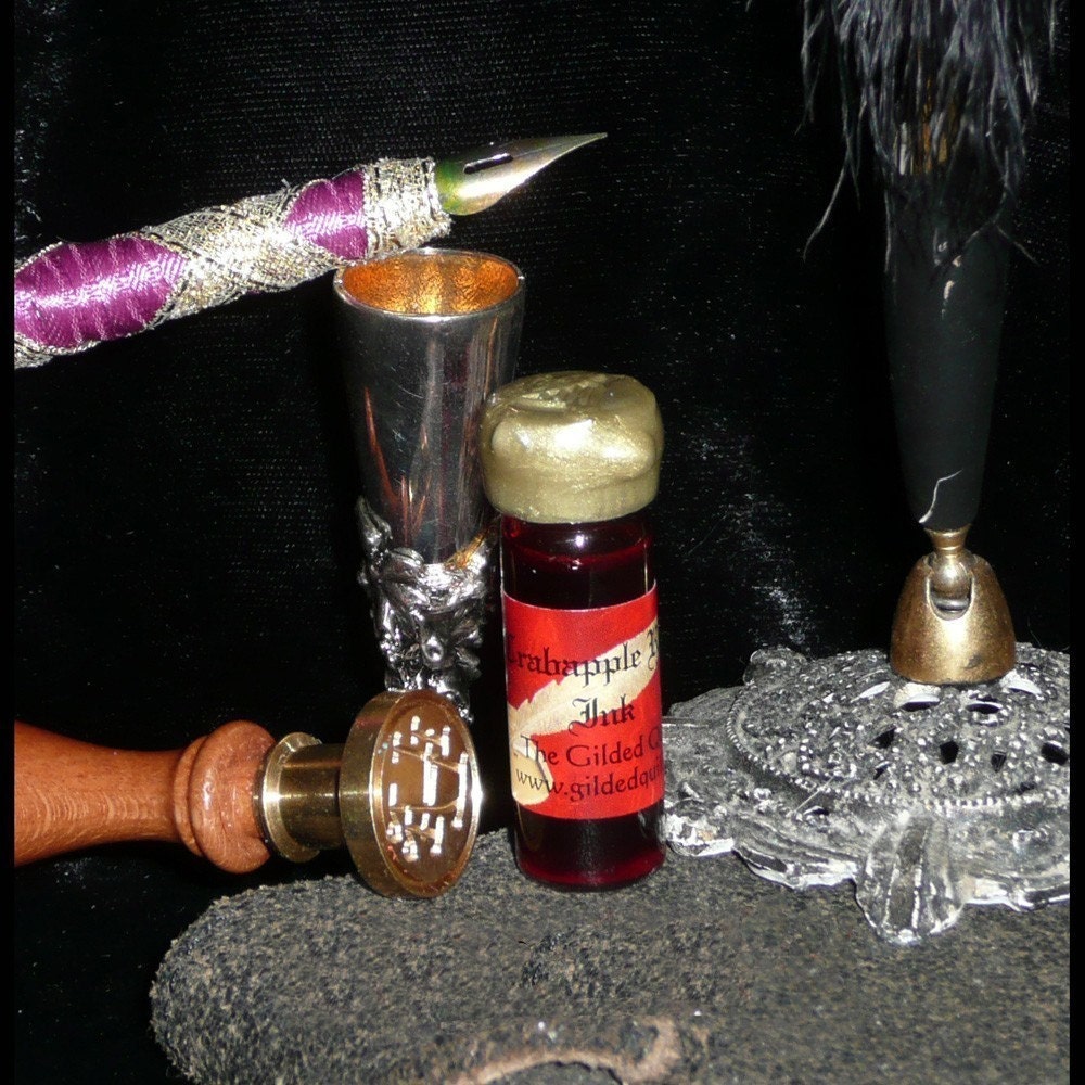 FIRE Elemental QUILL Dip Pen and Scented INK Set Spell - Etsy