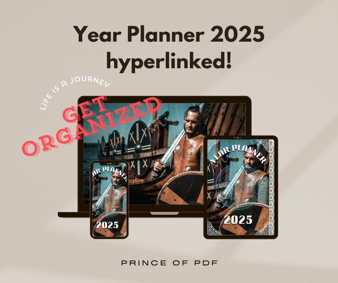 2025 Hyperlinked Year Planner Viking Teal, Monthly Calendar, Goodnotes ...