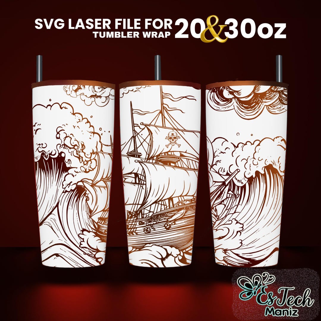 Sailing Boat V2 Laser Engraved Full Wrap Design for 20 and 30 Tumbler ...