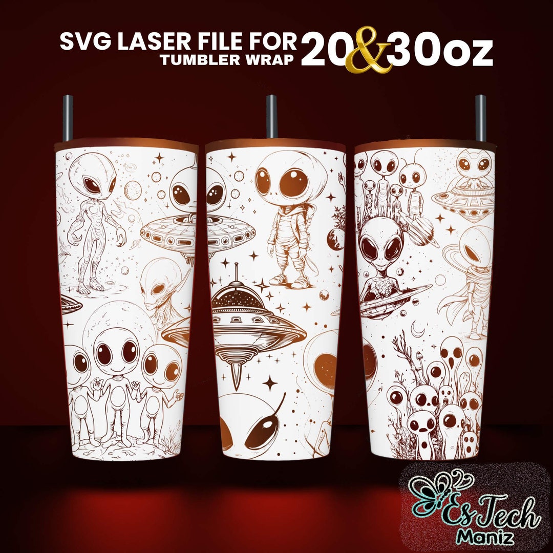 Alien Tumbler Laser Engraved Full Wrap Design: 20oz & 30oz SVG File - Etsy