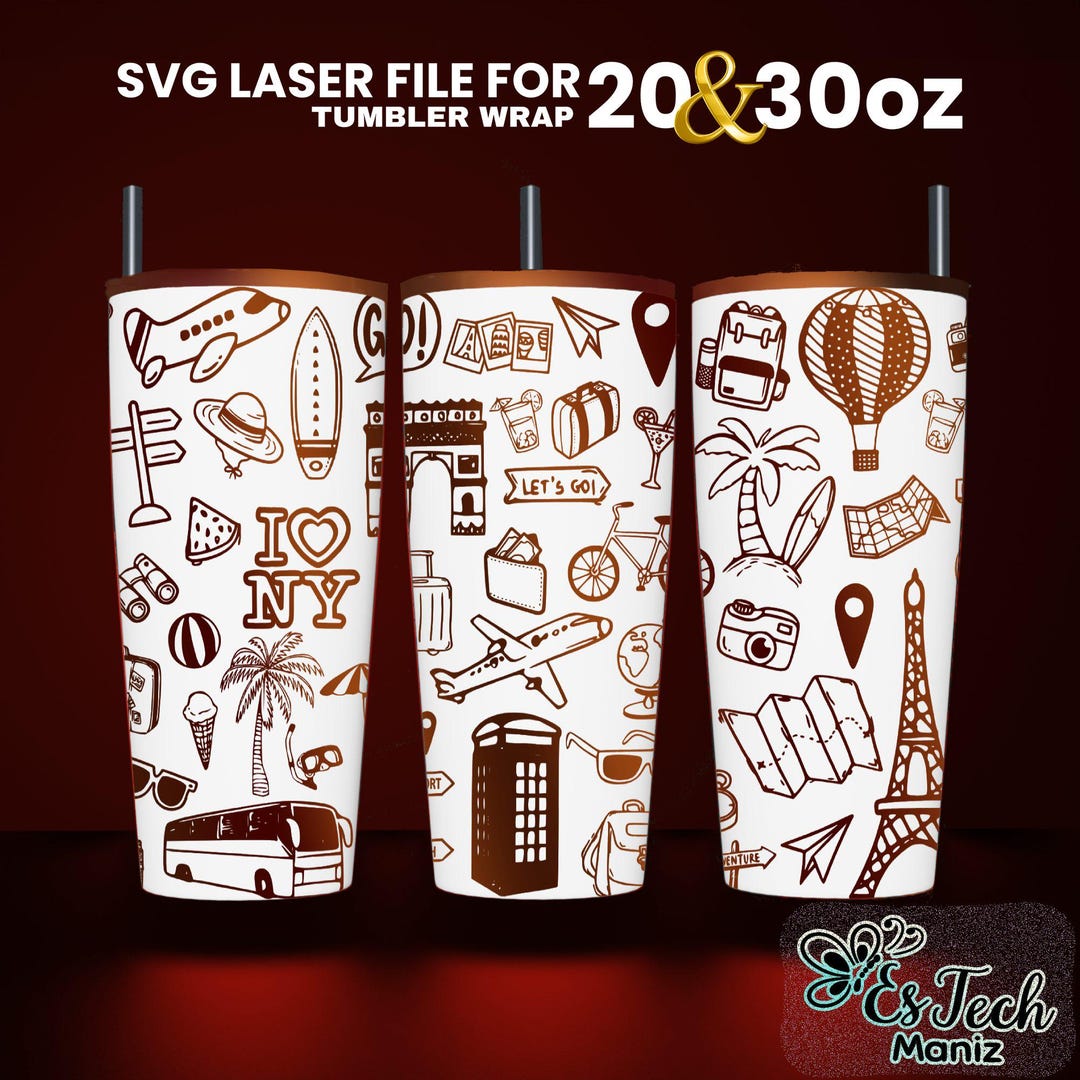 Traveling Tumbler Laser Design: Seamless Wrap SVG File (20 & 30 Oz) - Etsy