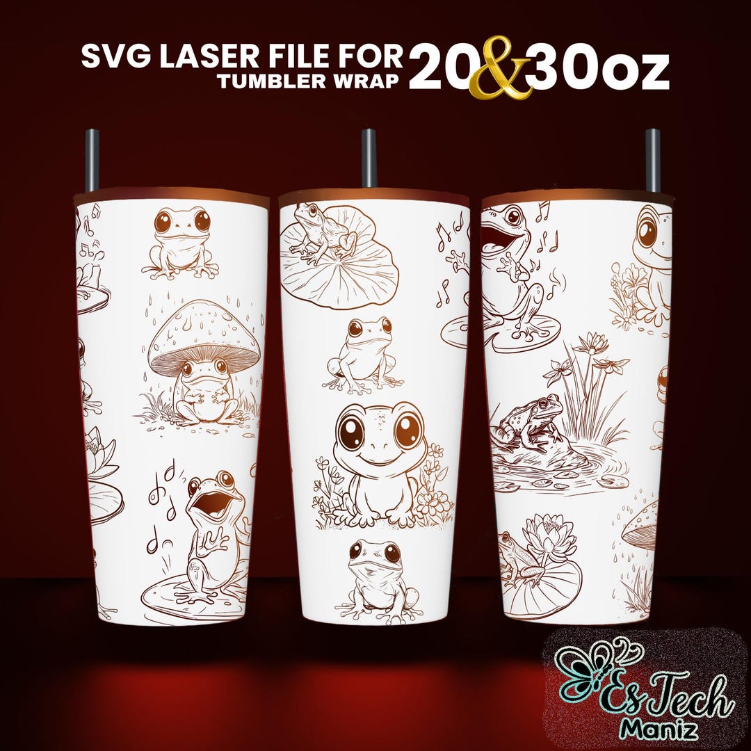 Frog Laser Engraved Full Wrap Design for 20 and 30 Tumbler, Frog ...