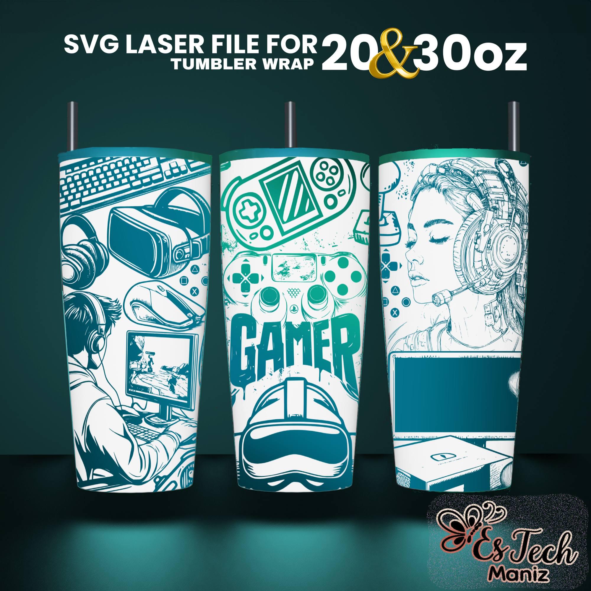 Game Laser Engraved Full Wrap Design for 20 and 30 Tumbler, Game ...