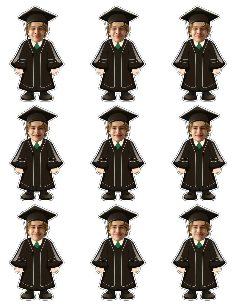 Personalized Graduate Face Cupcake Toppers (digital Download) - Etsy