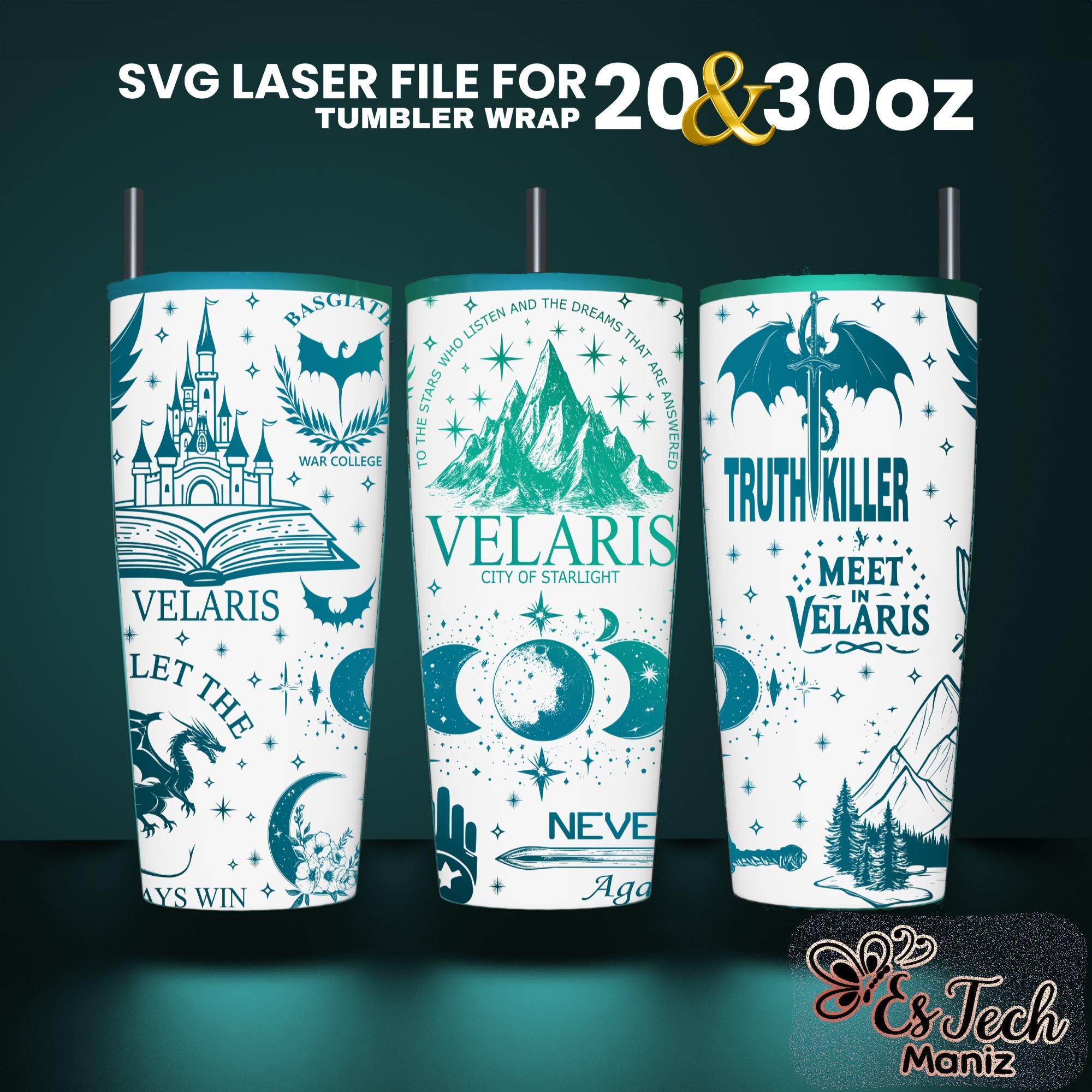 Velaris City Laser Engraved Full Wrap Design for 20 and 30 Tumbler ...
