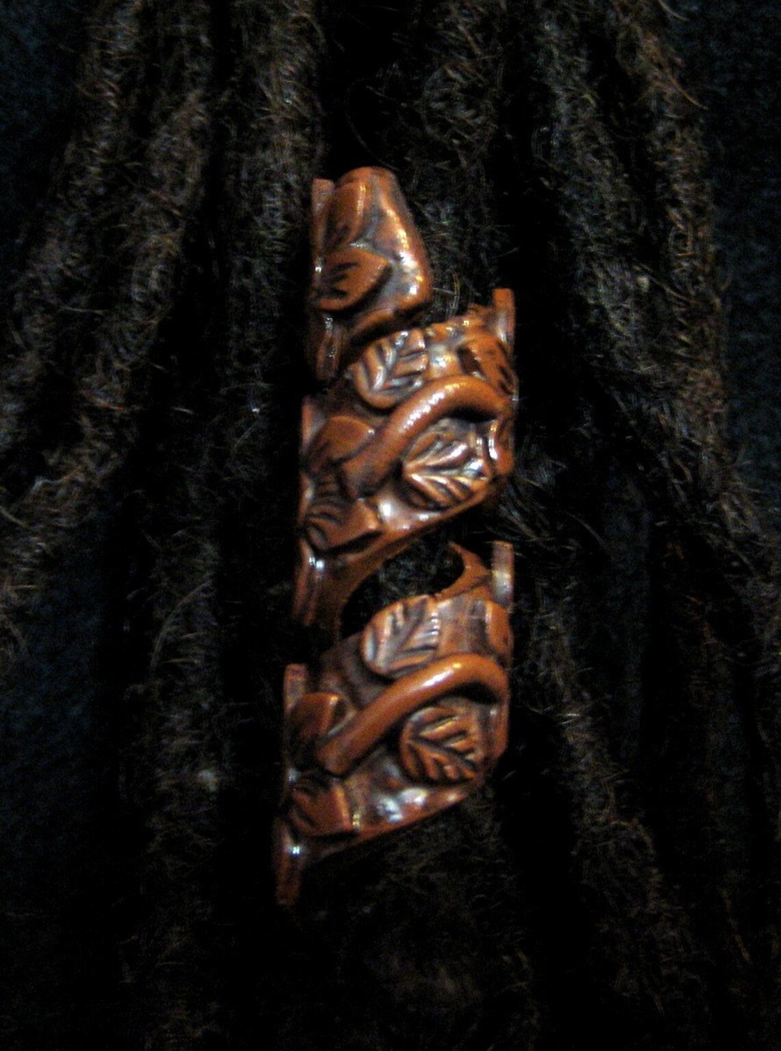 Dread Bead Wood Look Flower Coil You Choose Hole Size - Etsy