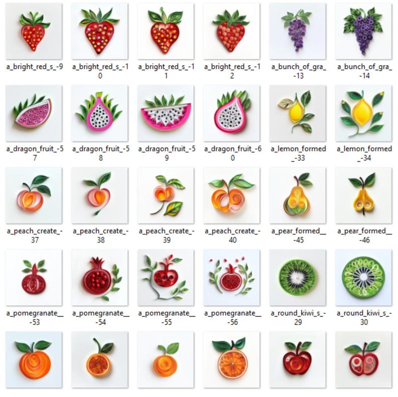 Fruits Decoration Clipart Paper Quilling Art for Card Decorations ...