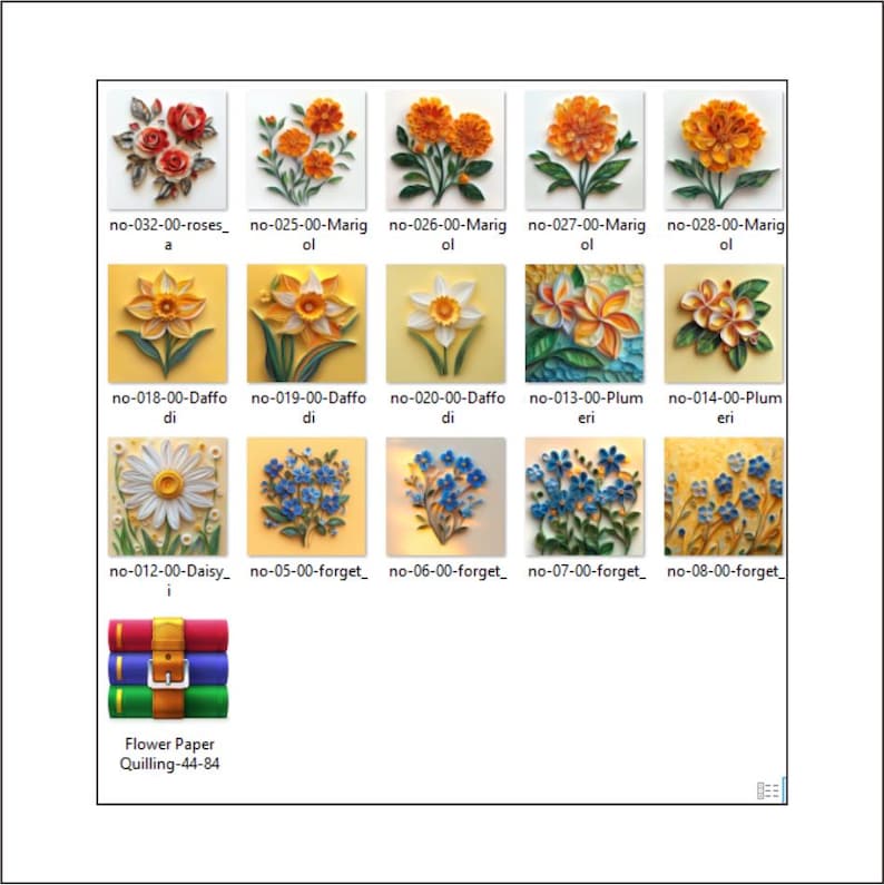 Flowers Clipart Paper Quilling Art for Decorations Consist 84 Images ...