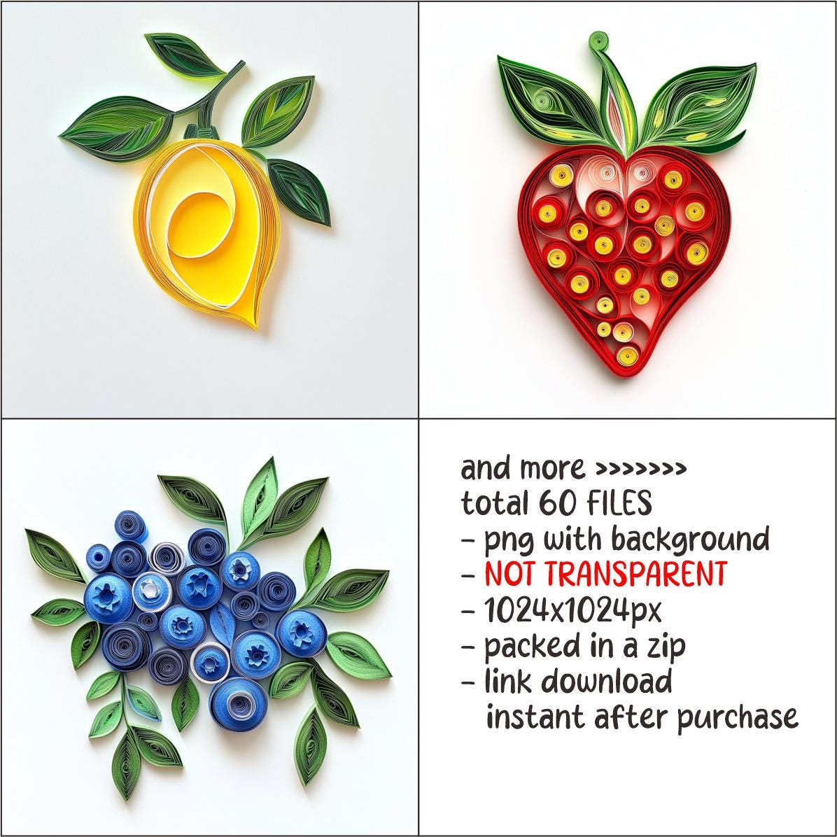 Fruits Decoration Clipart Paper Quilling Art for Card Decorations ...