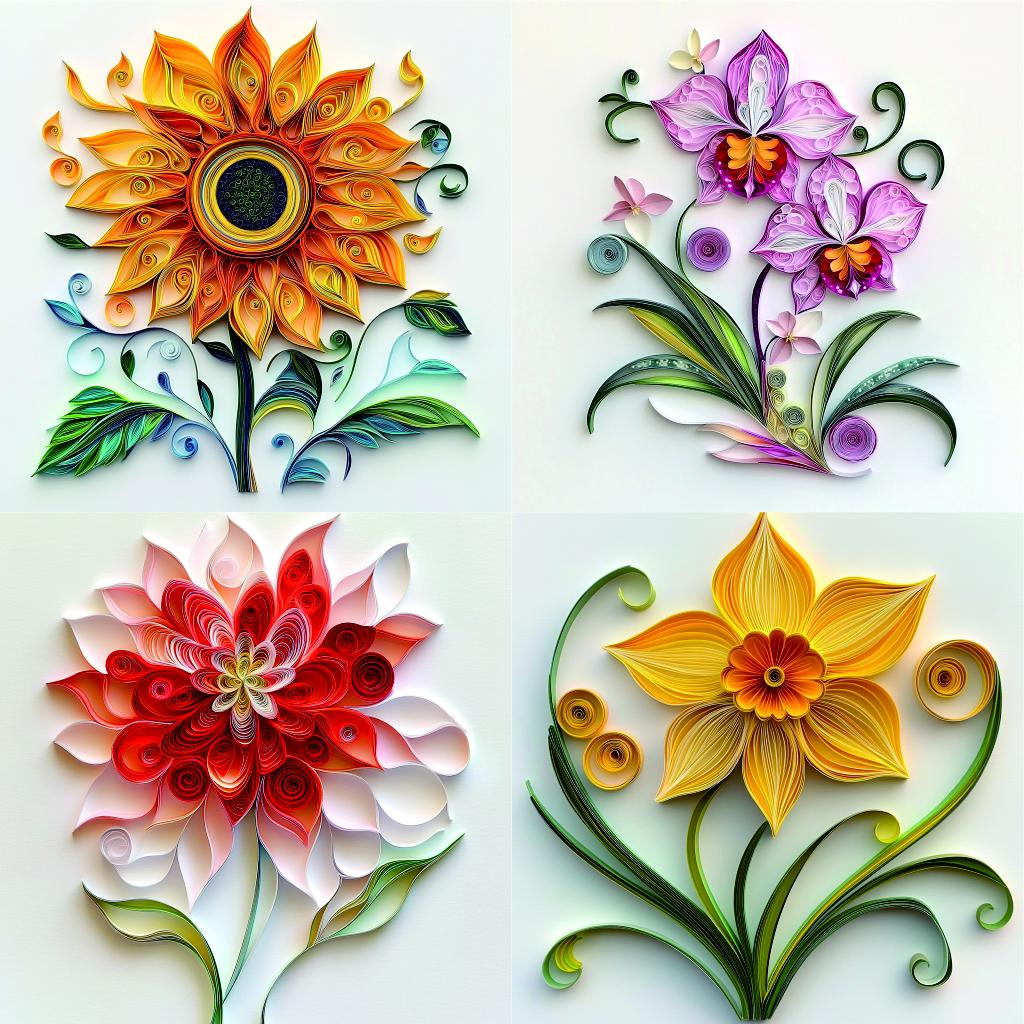 Flowers Images Clipart Paper Quilling Art of 20 Pictures Instant ...