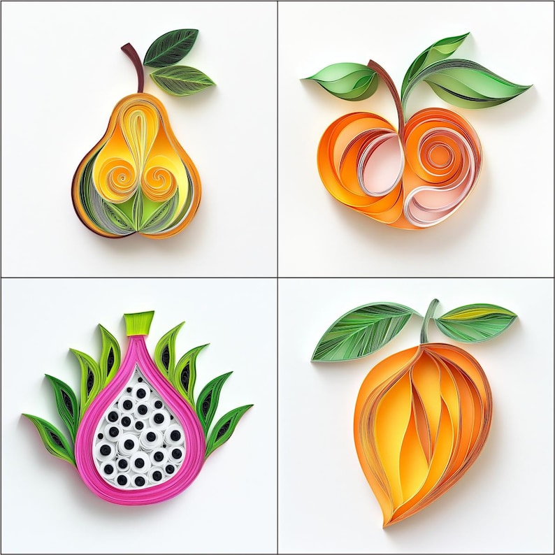 Fruits Decoration Clipart Paper Quilling Art for Card Decorations ...