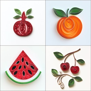 Fruits Decoration Clipart Paper Quilling Art for Card Decorations ...