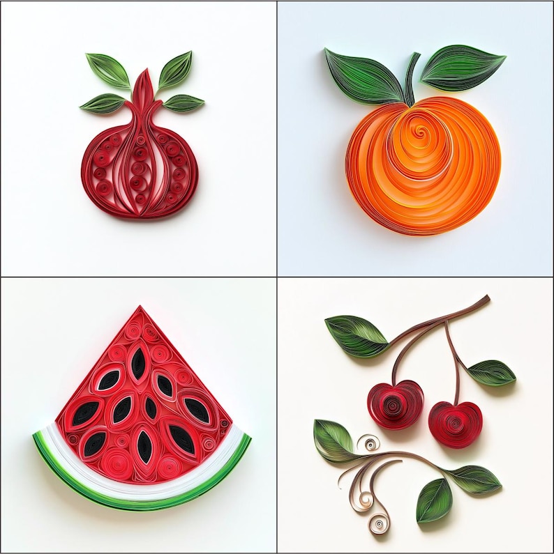 Fruits Decoration Clipart Paper Quilling Art for Card Decorations ...