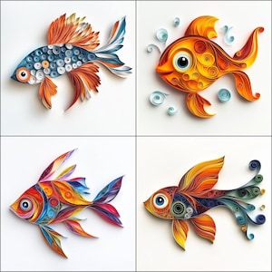 Fish Clipart Paper Quilling Art for Card Decorations Consist 60 Images ...