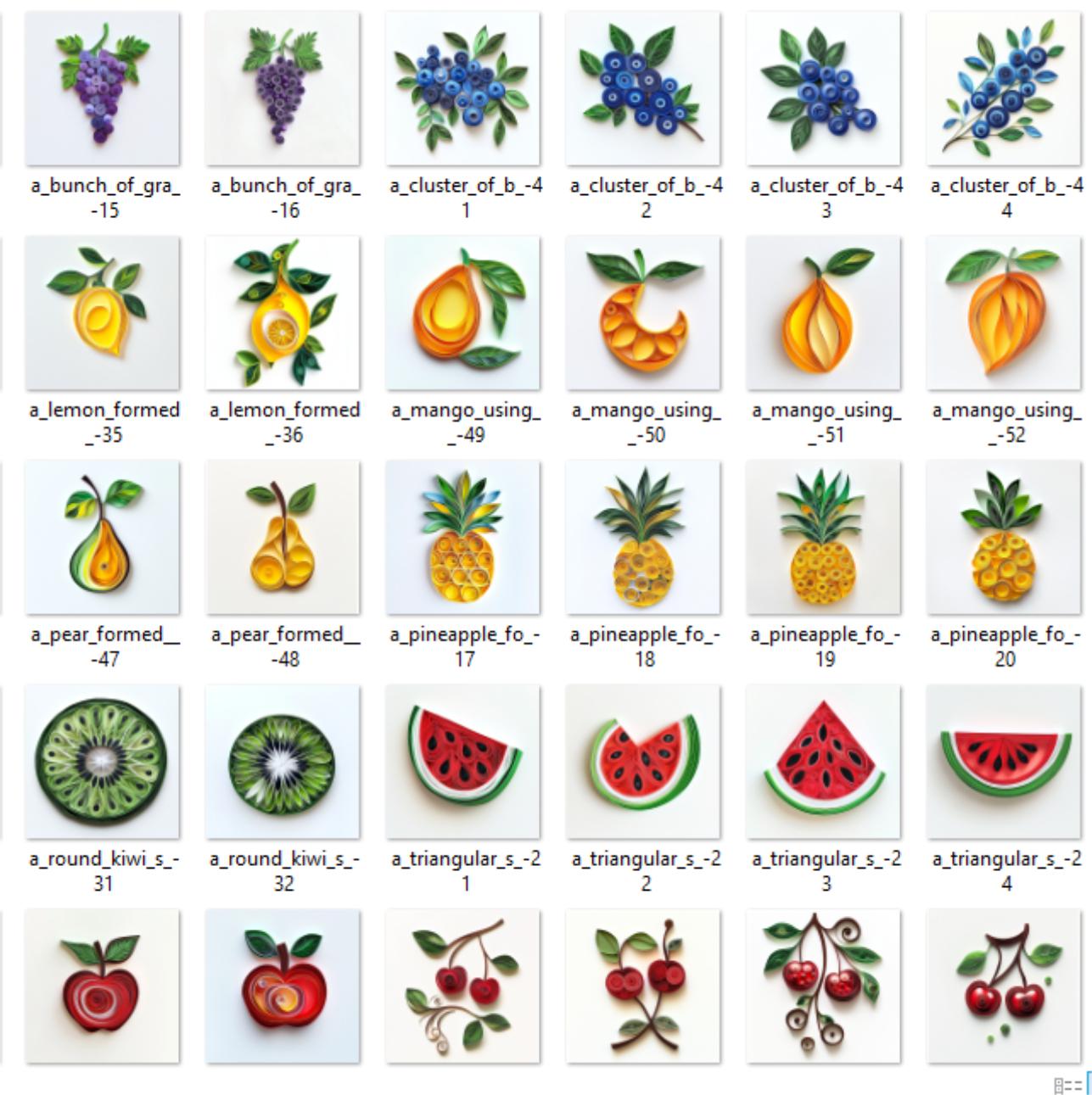 Fruits Decoration Clipart Paper Quilling Art for Card Decorations ...