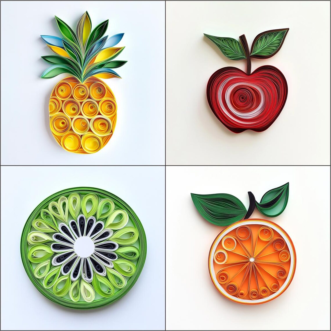 Fruits Decoration Clipart Paper Quilling Art for Card Decorations ...