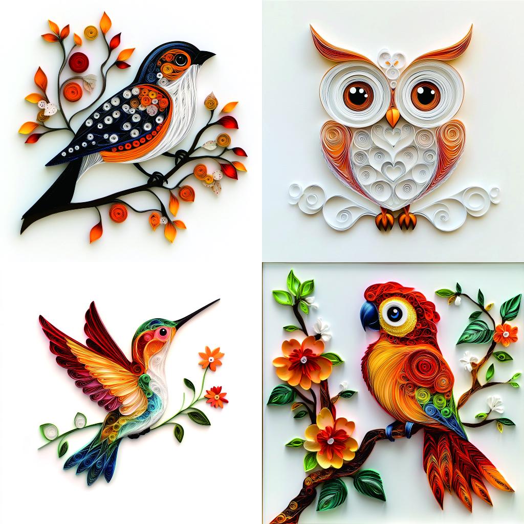 Quilling Birds Clipart Paper Quilling Art of 20 Images Instant Download ...