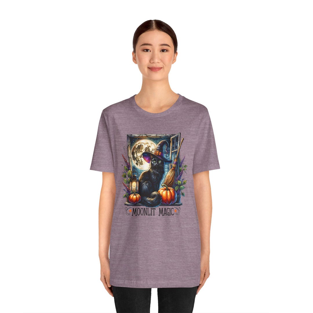 Moonlit Magic Tshirt, Halloween Cat Tshirt, Spooky Season Tee ...