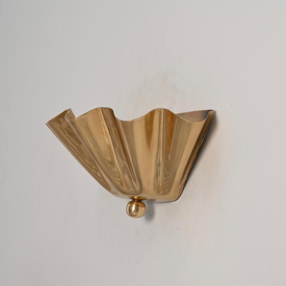 Modern Brass Half Flower Finial Wall Sconce Ruffle Shade Light - Etsy