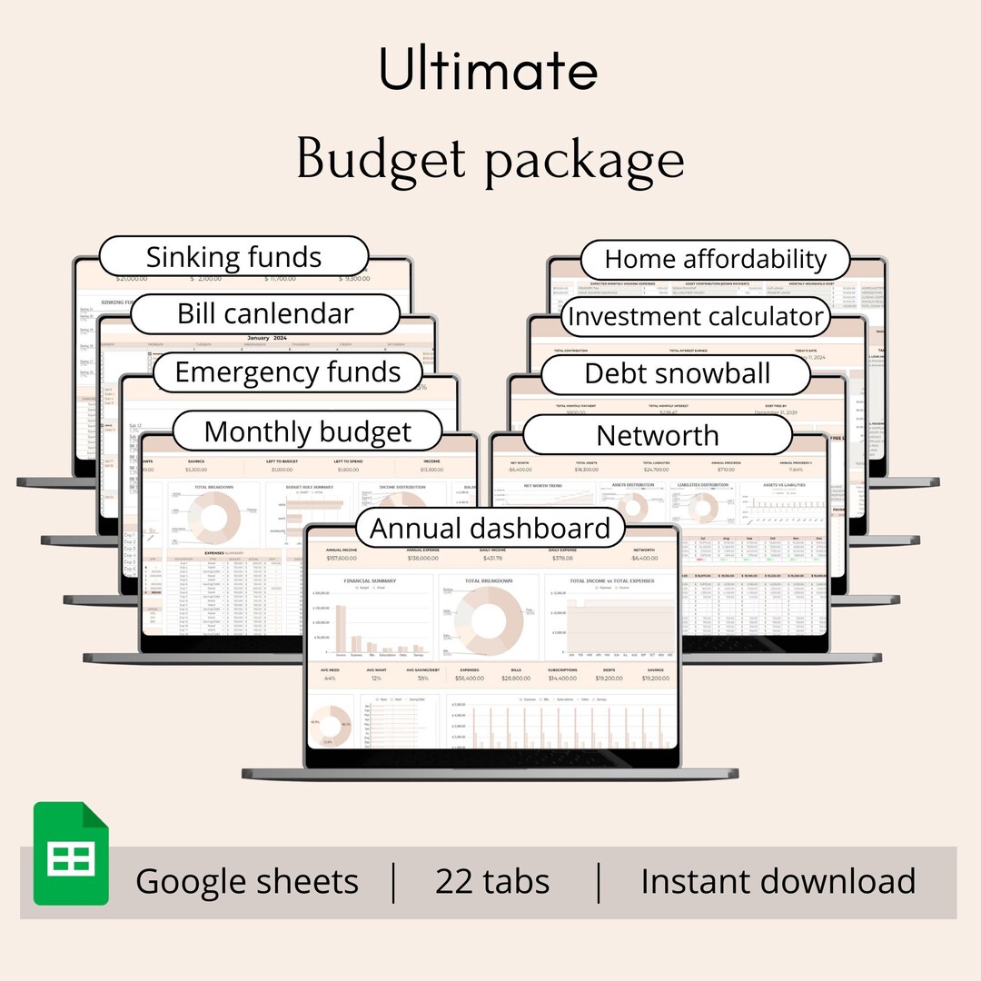 Annual Budget Google Sheets Spreadsheets Monthly Budget Biweekly Bill ...