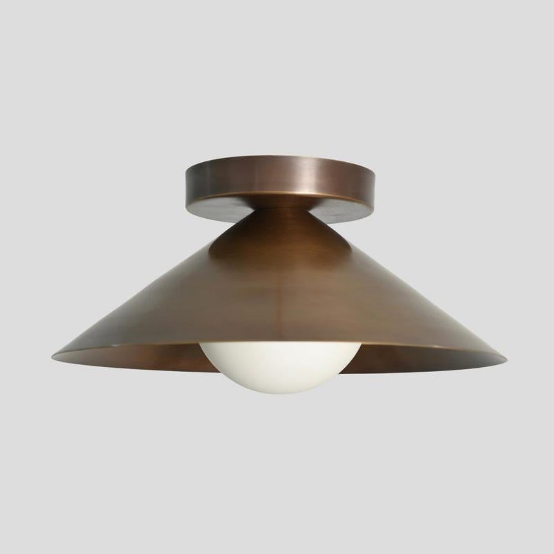 Mid Mod Brass Flush Mount - Etsy