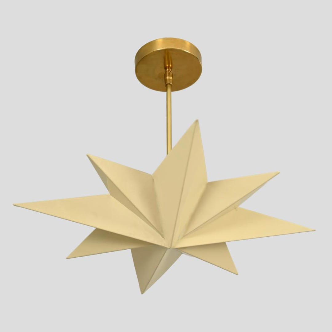 Brass Star Disc Ceiling Light Italian Minimalist Mid Century Modern ...