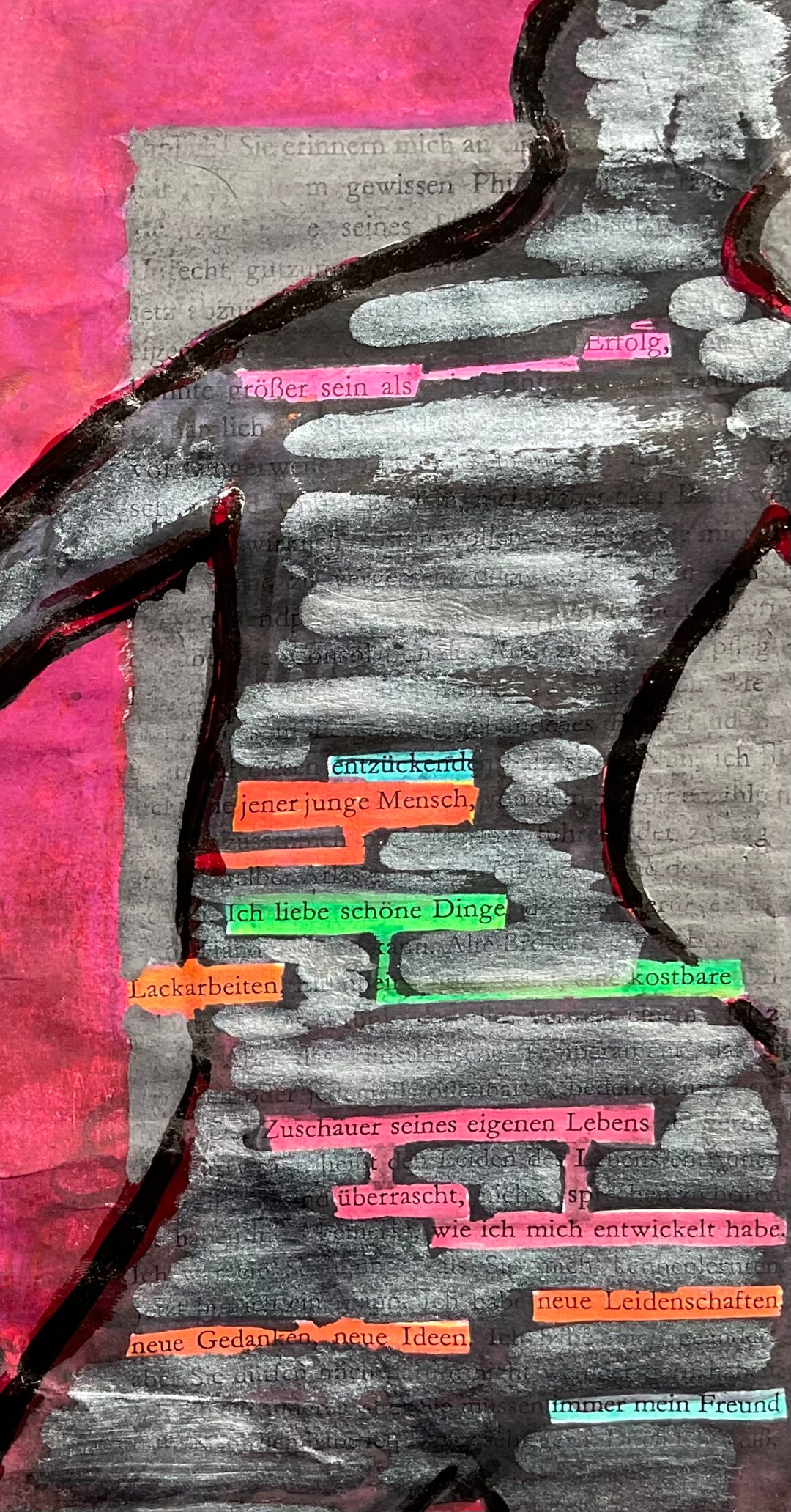 Digital Blackout Poetry Silver Colorful - Etsy