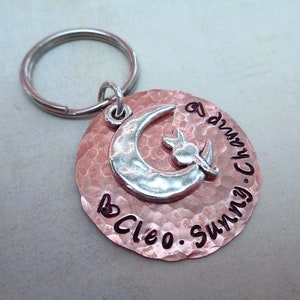 Personalized Kitty Cat Names Key Ring / Cat Names Keychain / Cat Mom ...