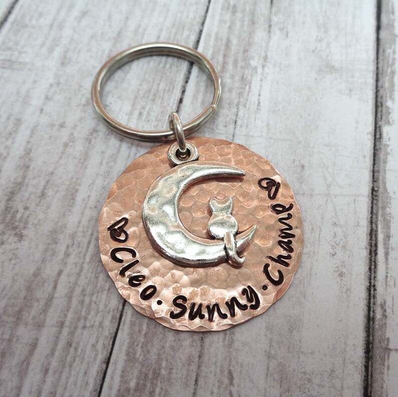 Personalized Kitty Cat Names Key Ring / Cat Names Keychain / | Etsy